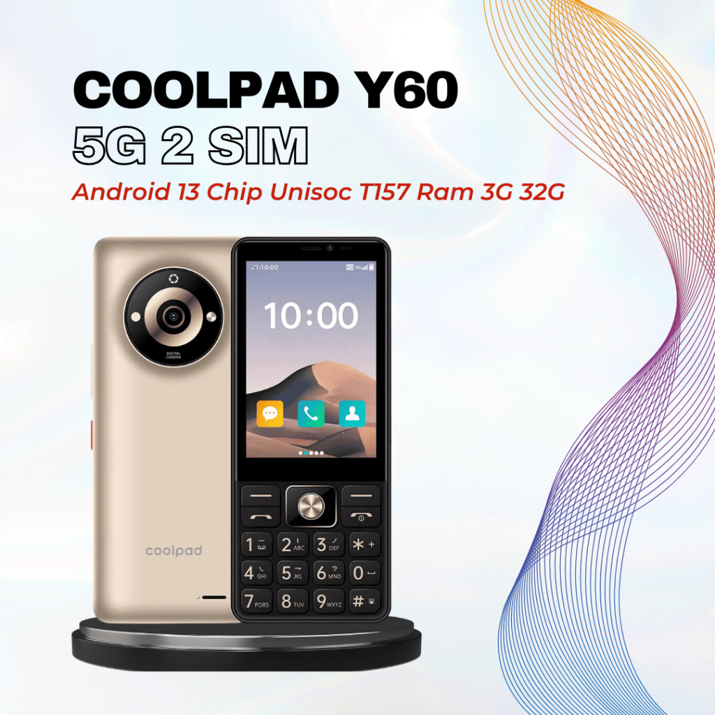 Điên thoại 2 Sim Y60 mạng đầy đủ - Nút màn hình cảm ứng 5G - Hệ thống Android 13 Chip Unisoc ...