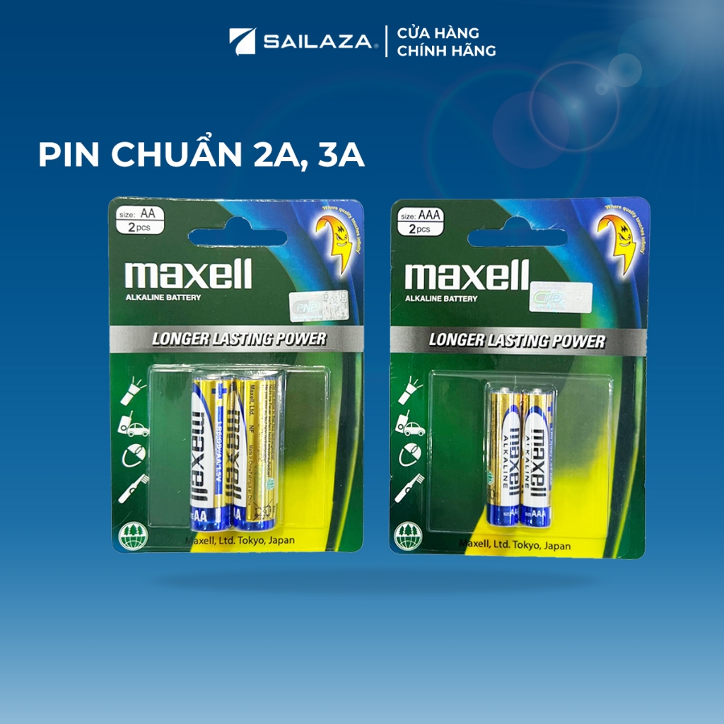 Pin AA, AAA, 2a, 3a Maxell Alkaline xanh chính hãng 1.5V Vỉ 2 viên ...