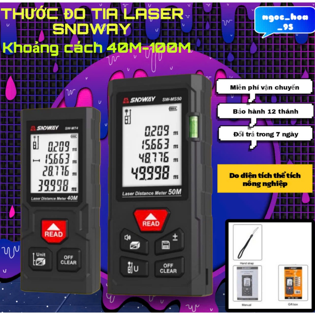 [44] Thước Đo Khoảng Cách Bằng Tia Laser KAW-SND WAY Đo Lazer Đa Năng ...