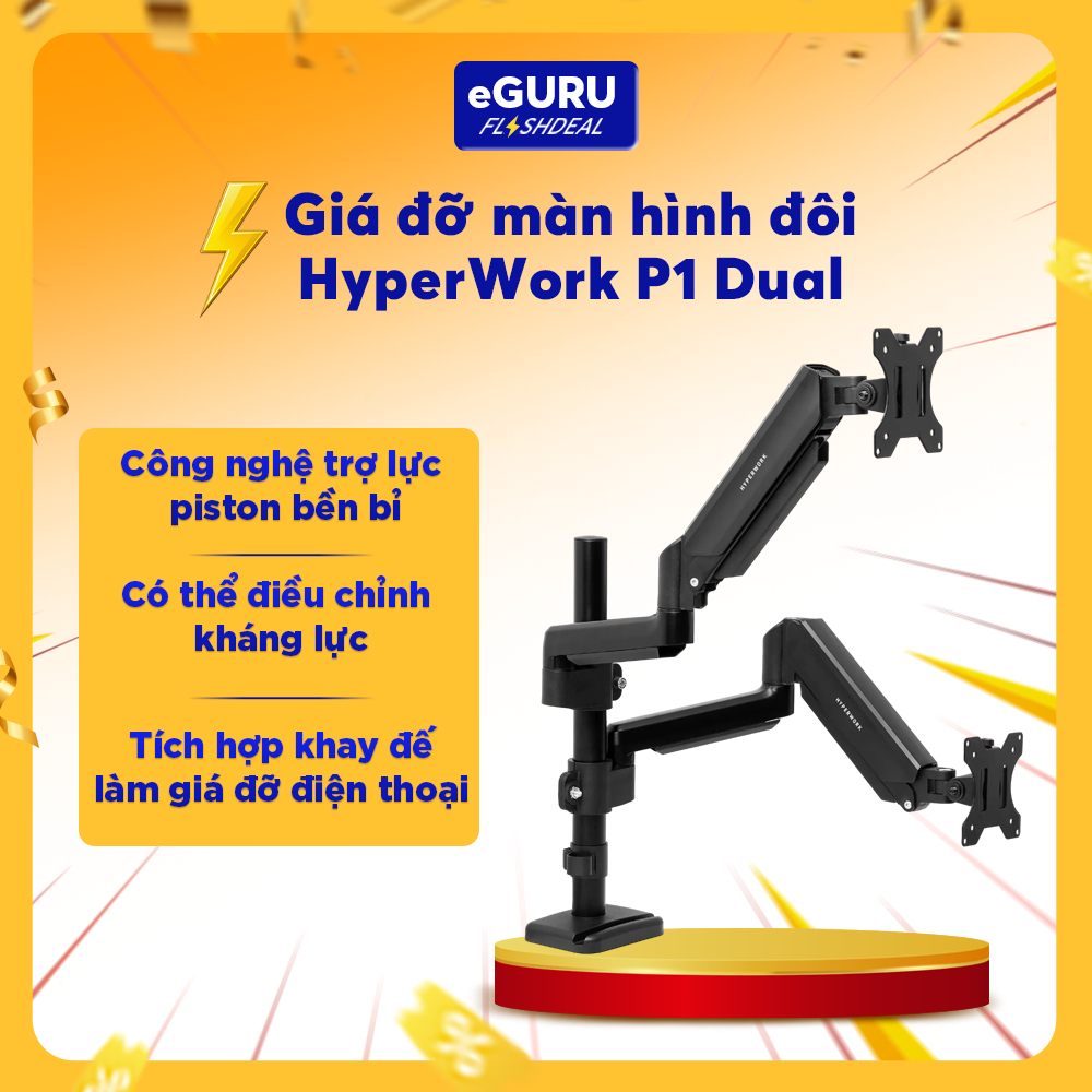 Giá Đỡ Màn Hình Đôi HyperWork P1 Dual - Hàng Chính Hãng - Bảo Hành 12 ...