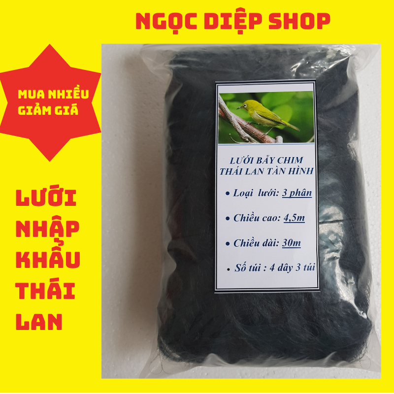 Lưới bẫy chim tàng hình thái lan 3 phân 30m, sợi lưới 0,15mm bẫy chim ...