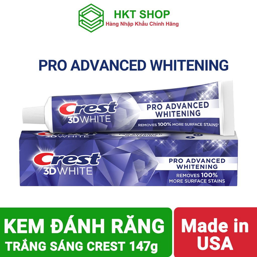 Kem đánh răng CREST 3D WHITE Advanced 147G Mỹ_Trắng răng vượt trội- HKT Shop | Shopee Việt Nam