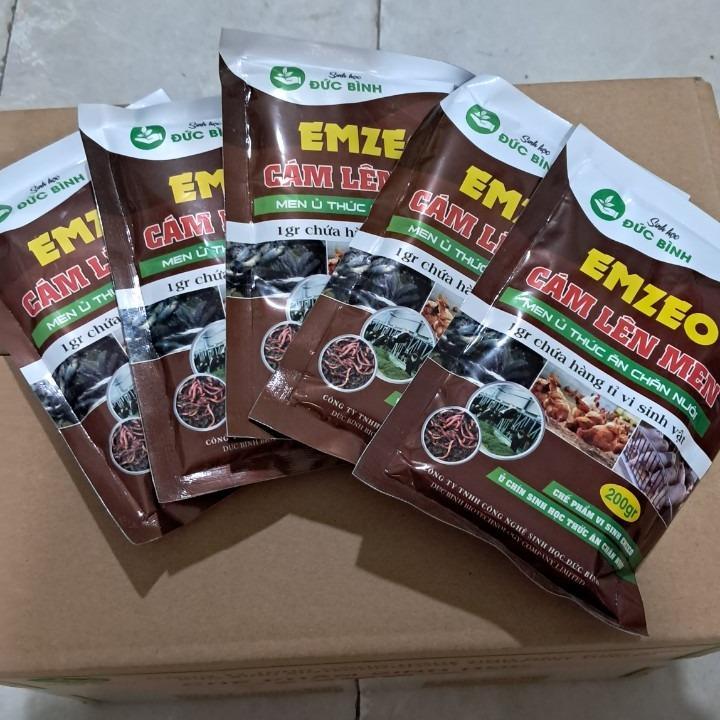 Combo 5 gói Cám lên men Emzeo - Men vi sinh ủ cám gạo, cám ngô, rau ...