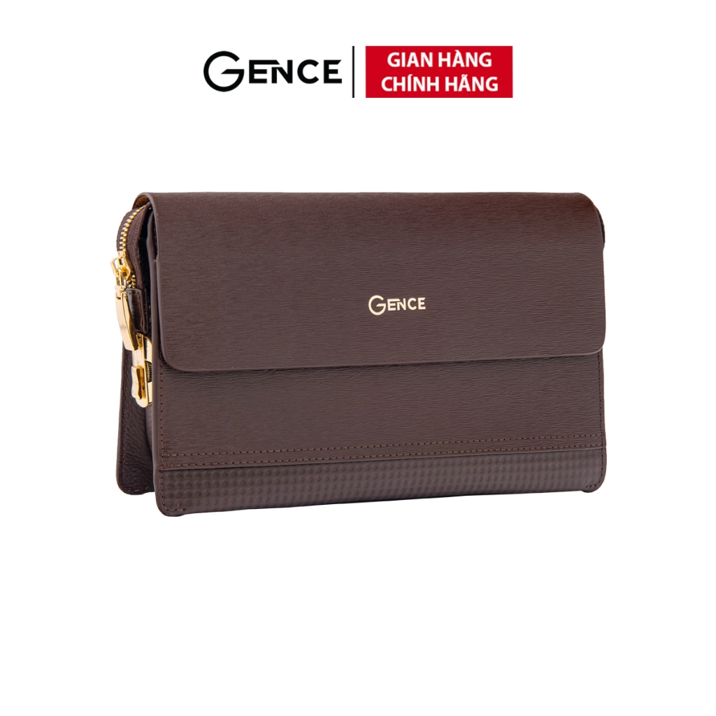 Ví Nam Cầm Tay Clutch Da Chính Hãng GENCE RB01 Da Bò Khóa Số Cao Cấp ...
