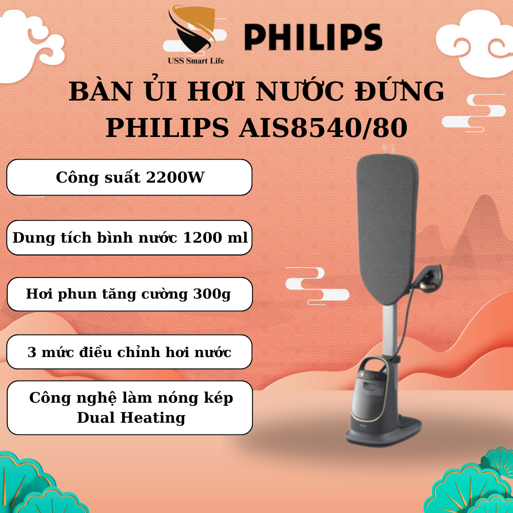 Bàn ủi hơi nước đứng Philips AIS8540/80 l Hàng chính hãng l Bảo hành 24 ...