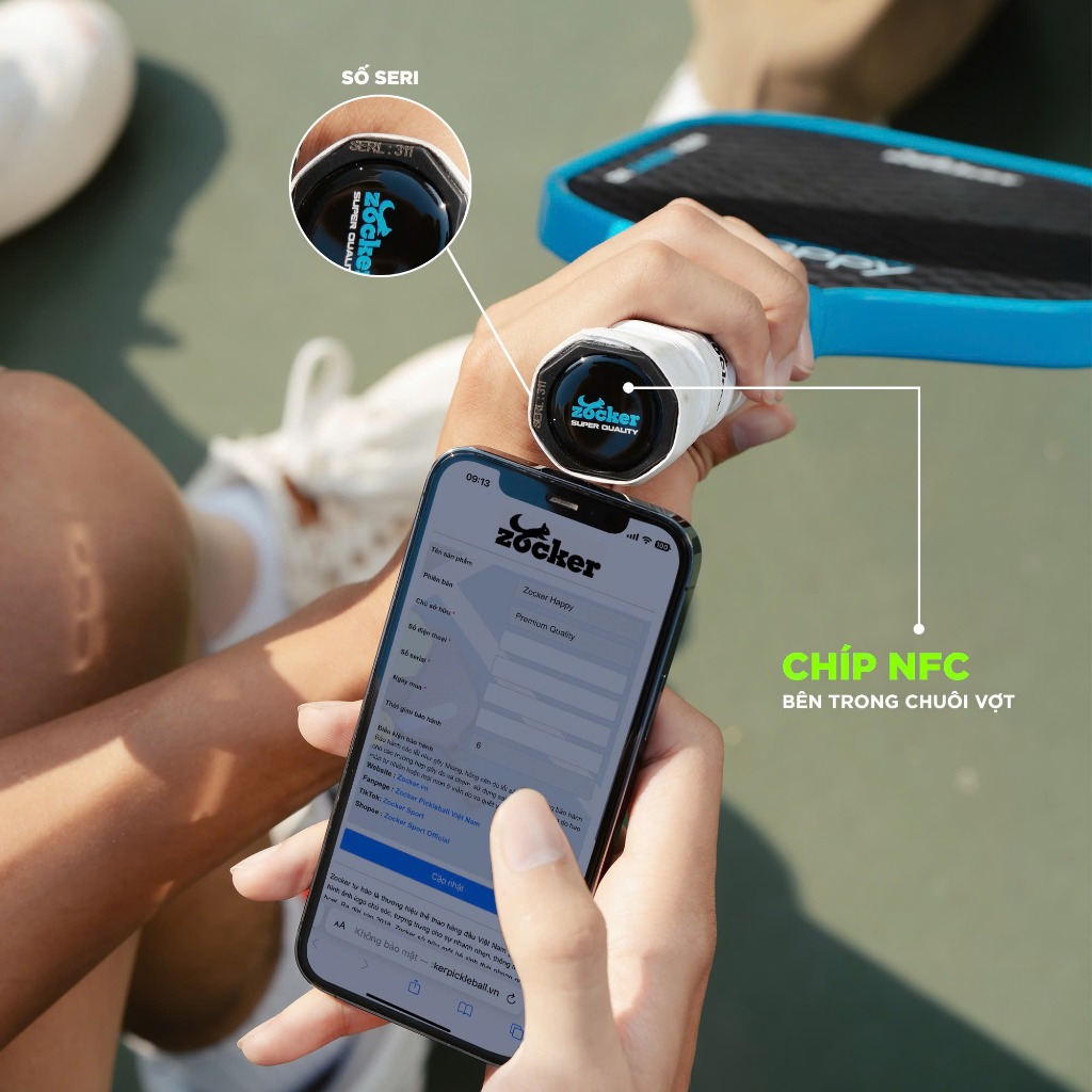 ( Chính Hãng ) Vợt Pickleball Zocker HP03 - Carbon 12K Fiber - Tặng 1 ...