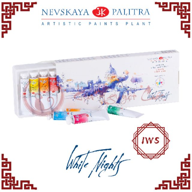 [Nevskaya Palitra] Set màu nước tuýp 10ml hộp giấy White Nights ...
