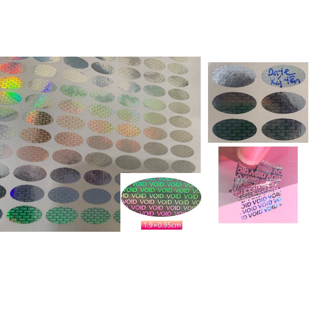 Bộ 90 Tem chống giả 7 màu Hologram VOID 1.9x0.95cm Hình OVAN | Shopee ...