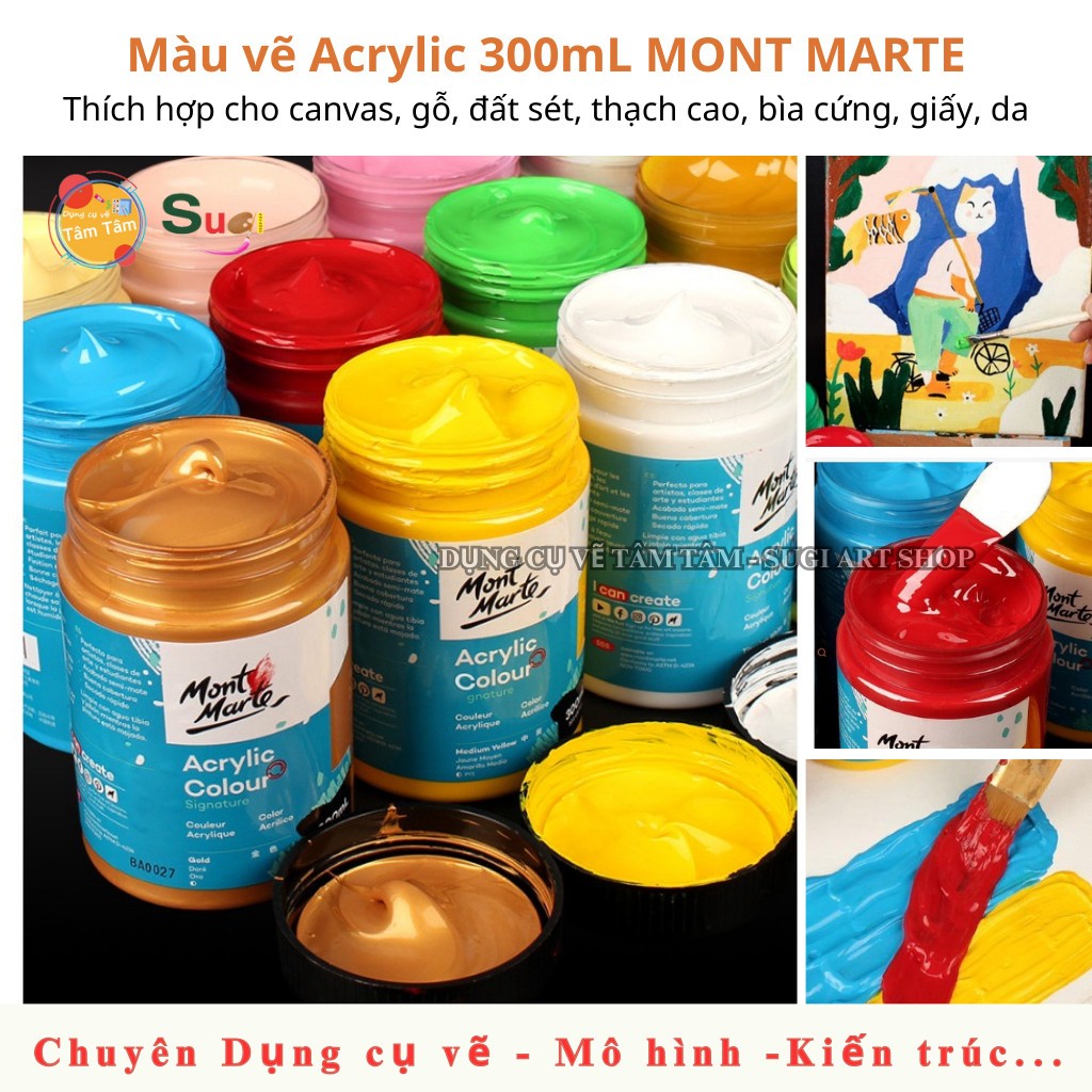 [ TÂM TÂM ] Màu Acrylic Mont Marte 300ml , Mont Marte Studio Acrylic Paint 300ml | Shopee Việt Nam