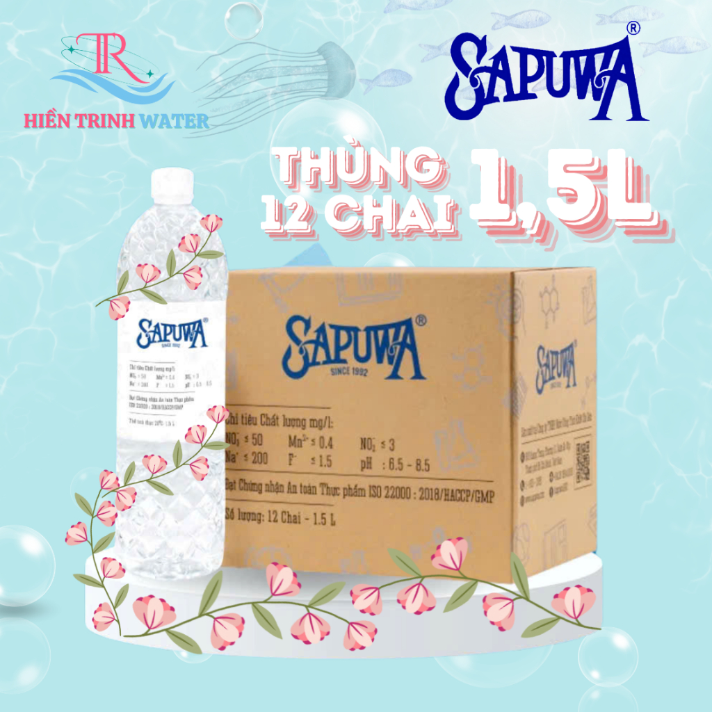 Nước Uống Tinh Khiết Sapuwa Chai 1,5L (Thùng 12 Chai) | Shopee Việt Nam