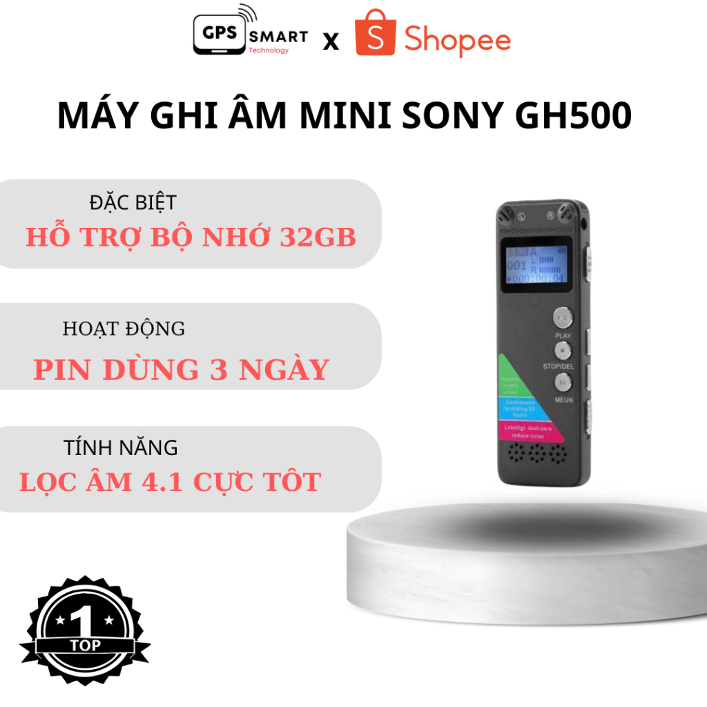 Máy Ghi Âm Chuyên Nghiệp Sony GH500 2 Micro Thu Tiếng Lọc Ồn Pin 80 Giờ, Dung Lượng 8GB Và 32GB ...
