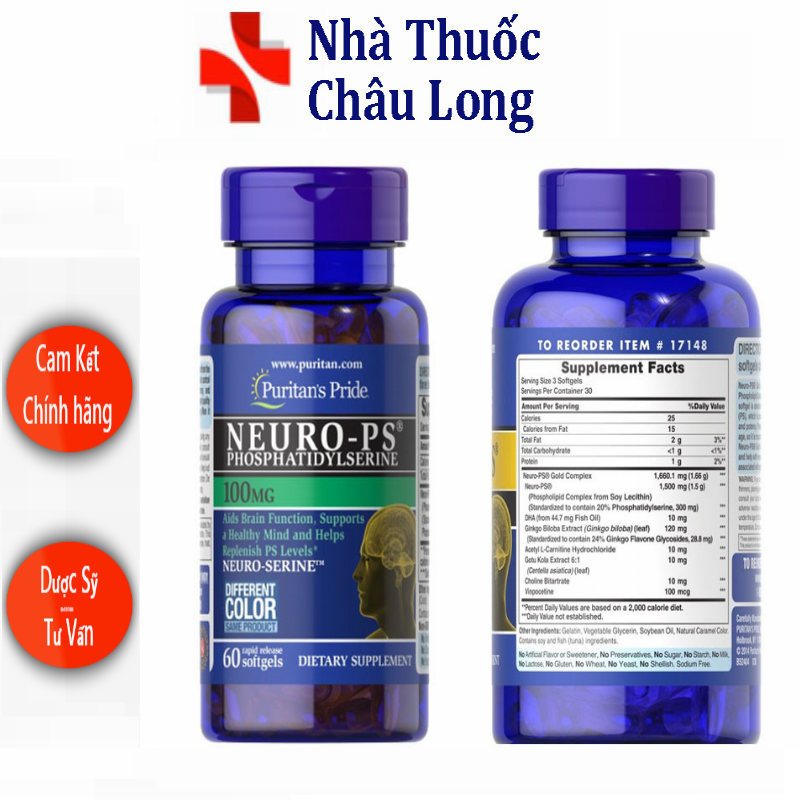 Viên uống bổ não, cải thiện trí nhớ Puritan's Pride Neuro PS Gold 90 ...