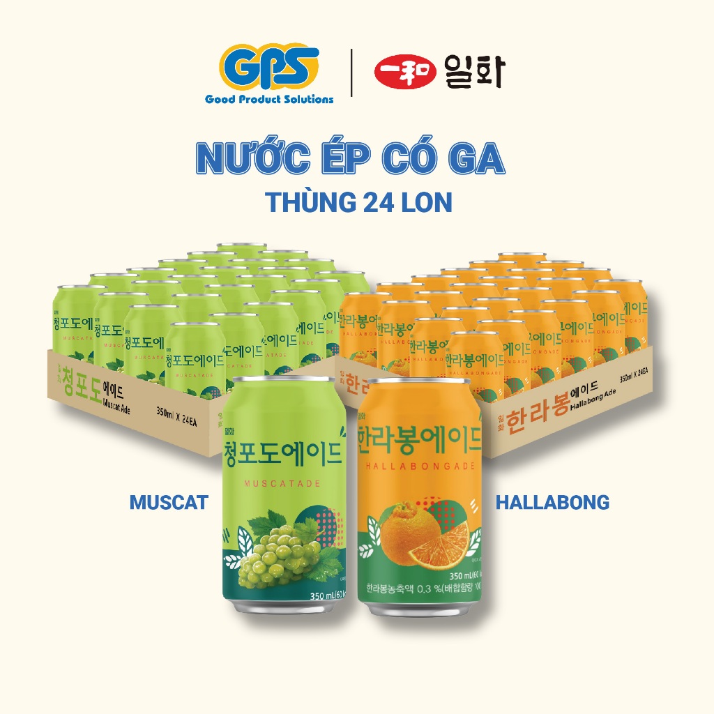 [Thùng 24 Lon] Nước ép có ga Hallabong - Muscat Ade 350ml | Shopee Việt Nam