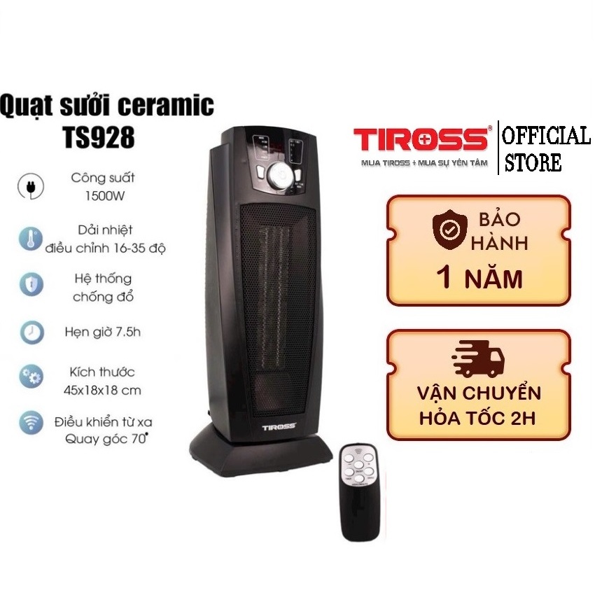Quạt sưởi gốm Tiross TS928 - Hoạt động 2 chiều - Hàng chính hãng | Shopee Việt Nam