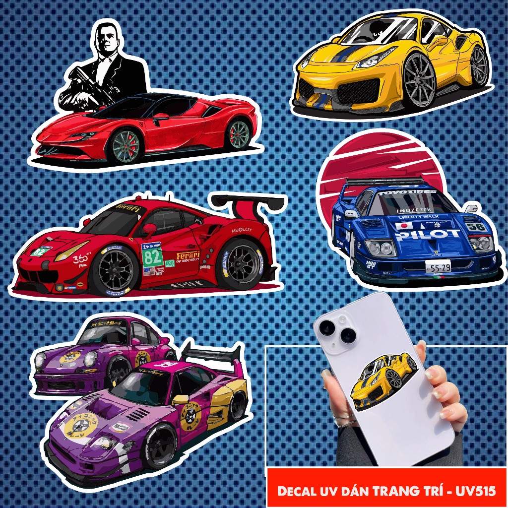 [ UV515 ] Decal UV Ferrari trang trí mô hình - điện thoại - laptop ...