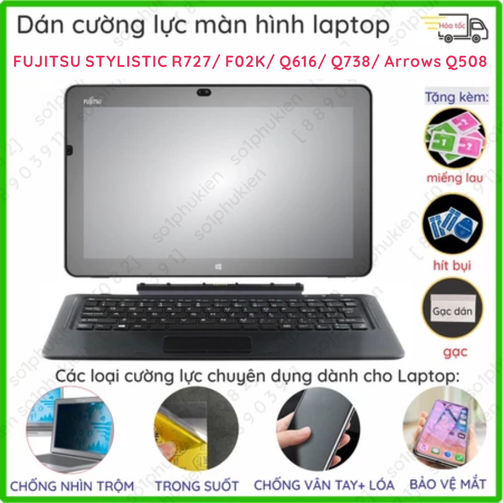 Dán cường lực máy FUJITSU STYLISTIC Fujitsu F02K 10.1"/ R727 P727 12.5 ...
