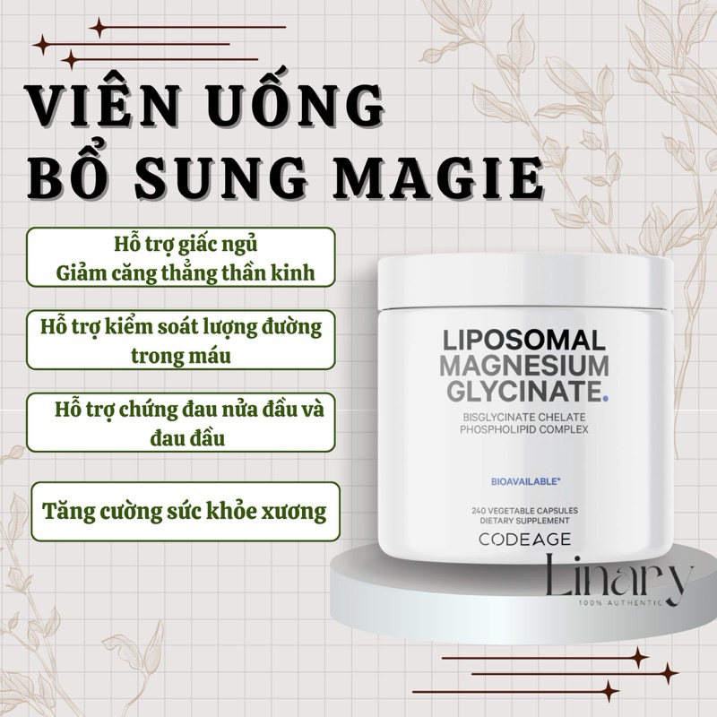 Viên Uống Code Age Bổ Sung Magiê Hỗ Trợ Giấc Ngủ, Xương Khớp, Cơ Bắp ...