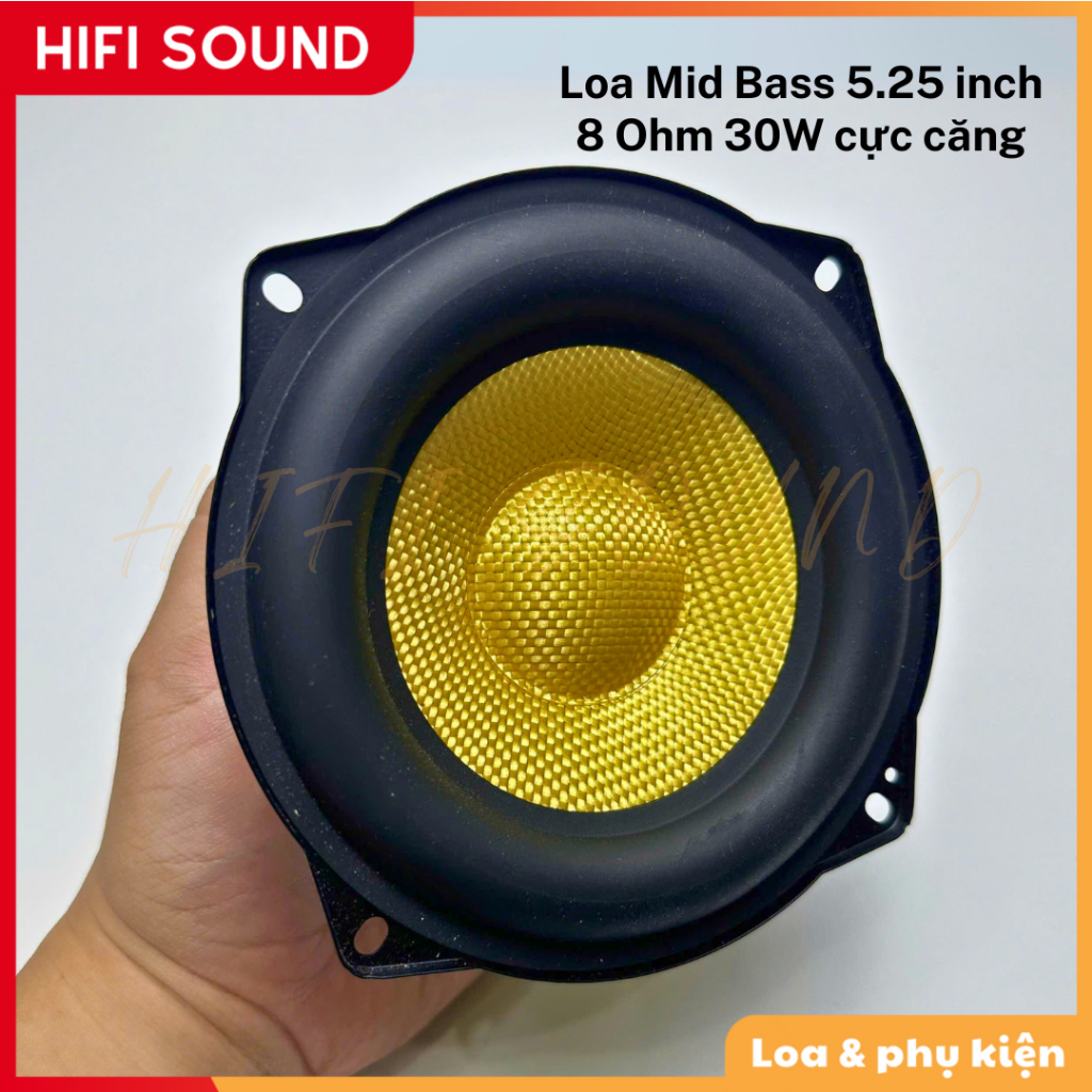 Củ loa Mid Bass LG 8 Ohm 30W gân cao su to màng Carbon vàng HiFiSound | Shopee Việt Nam