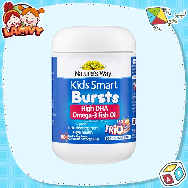 DHA liều cao Kids Smart Omega 3 Fish Oil High DHA TRiO Nature's Way 180 ...