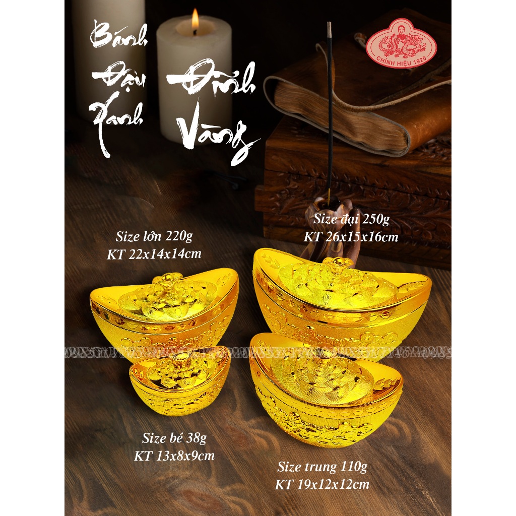 Bánh Đậu Xanh Tết Rồng Vàng Minh Ngọc Hải Dương Đĩnh Vàng 38g/110g/220g/250g | Shopee Việt Nam