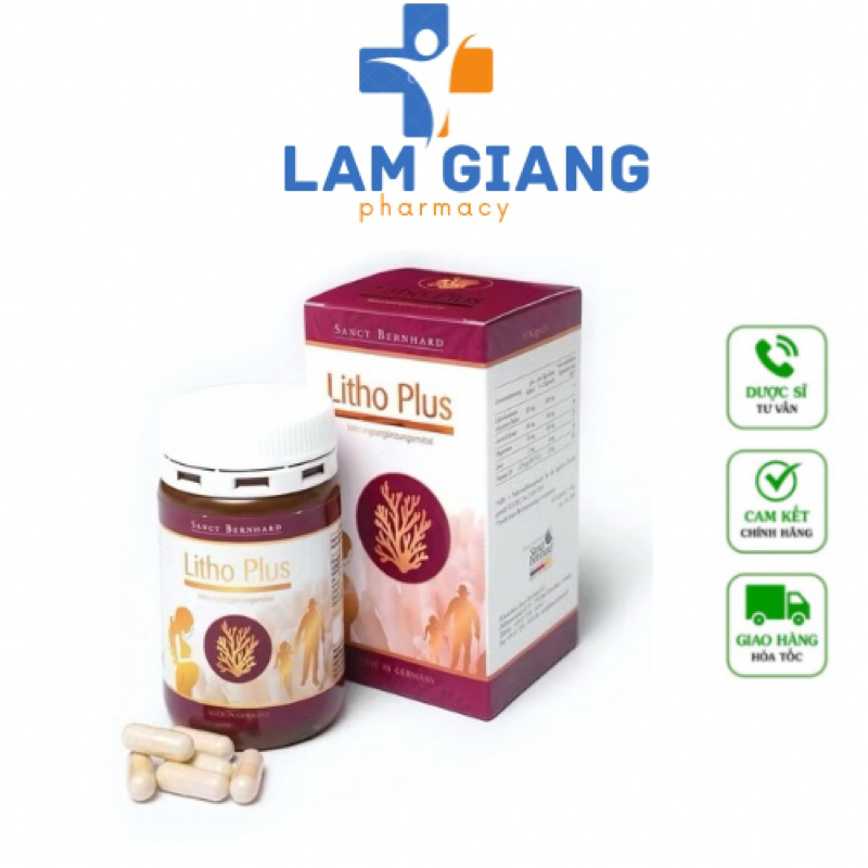 Litho plus canxi chiết xuất từ tảo biển đỏ lọ 60 viên | Shopee Việt Nam