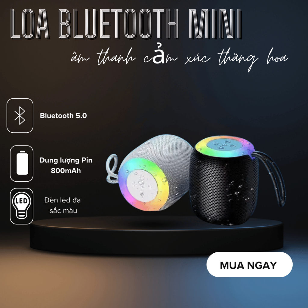 Loa Bluetooth mini SH-309 , loa bluetooth cầm tay Đèn Led đa sắc màu, bass căng ,pin khỏe 4-6 ...