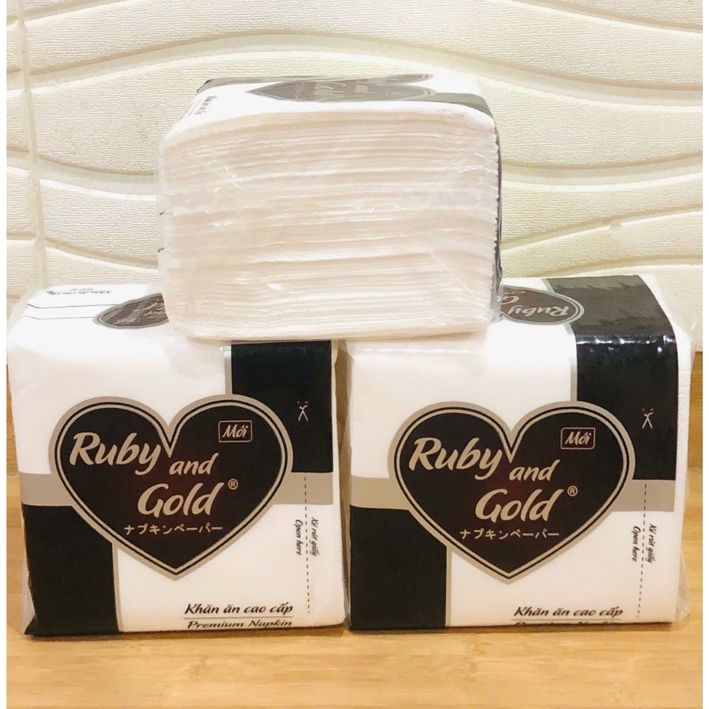 [COMBO 10 GÓI] KHĂN GIẤY VUÔNG Ruby & Gold 100 TỜ | Shopee Việt Nam