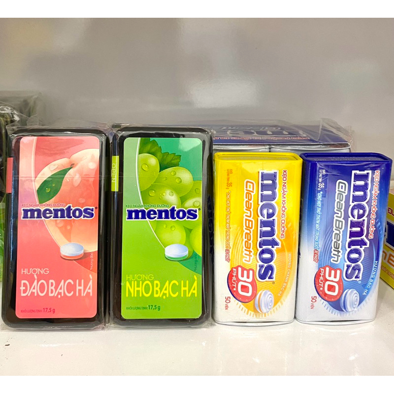 Kẹo Ngậm Không Đường Mentos Hương Đào/Nho Bạc Hà Lọ 17,5g/ 35g | Shopee Việt Nam