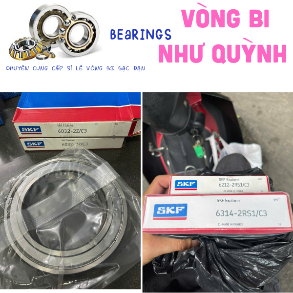 Vòng bi bạc đạn SKF 6300 6301 6302 6303 6304 6305 6306 2RS1/C3(BÍT NHỰA)_2Z/C3 (BÍT THEP ...