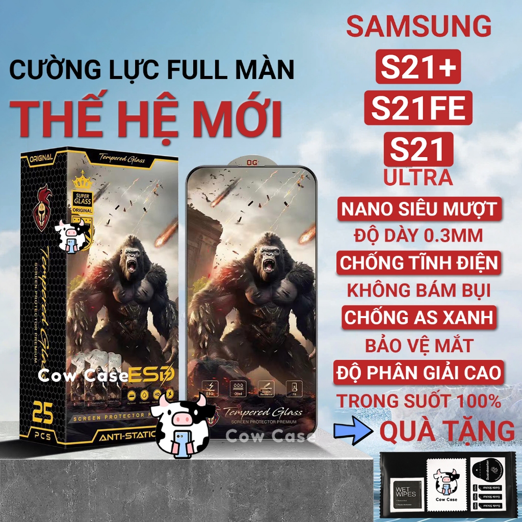 Cường lực Samsung S21 Fe, S21 Plus, S21 5g chiến binh full màn | Miếng kính dán bảo vệ màn hình ...