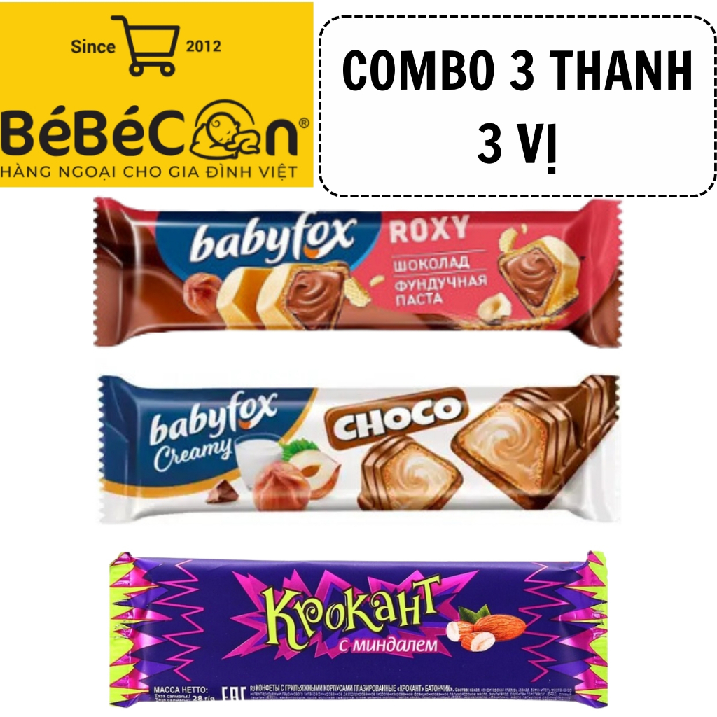 [COMBO 3 VỊ] SOCOLA THANH NGA BABY FOX - KPOKAHT Chocolate Sô Cô La Thức Ăn Ăn Vặt | Shopee Việt Nam