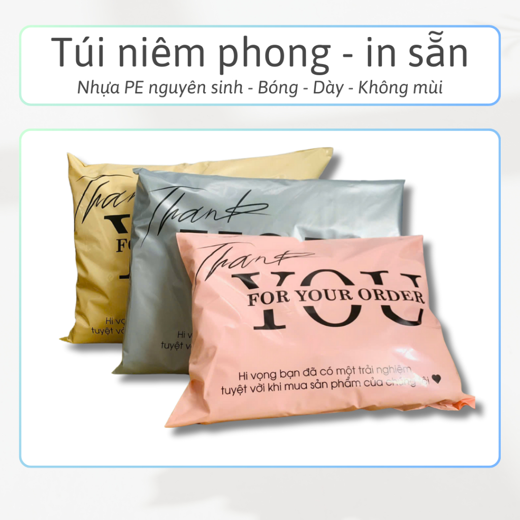Túi gói hàng - túi niêm phong in sẵn chữ thank you mẫu 01, chất liệu ...