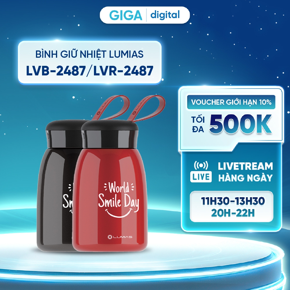 Bình giữ nhiệt Lumias LVB-2487/LVR-2487 - Dung tích 360ml - Inox 304, giữ nhiệt 6-12 giờ ...