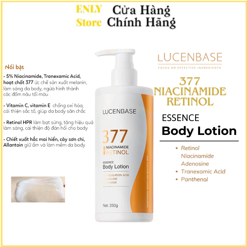 [Chính Hãng] Sữa dưỡng thể trắng da body 377 LUCENBASE niacinamide ...