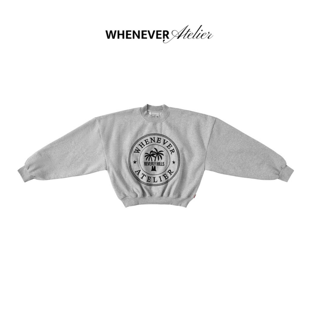 WHENEVER Áo Sweater Whenever Atelier Embroidery Vải Nỉ Form Boxy Unisex ...