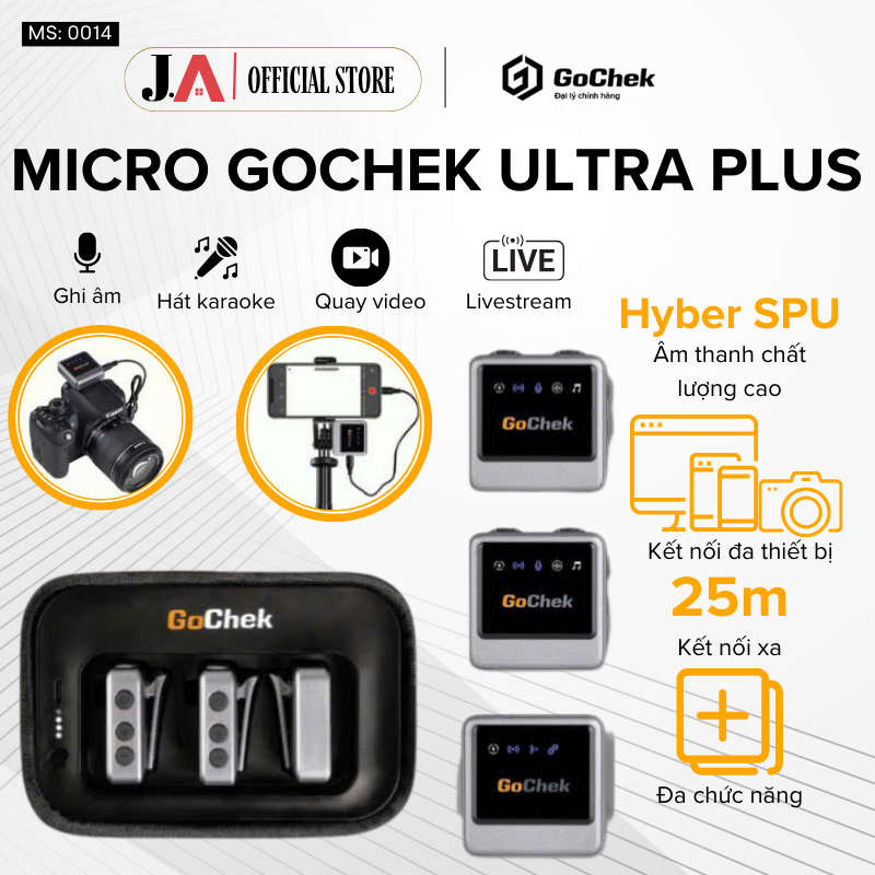 Micro Thu Âm Cài Áo Gochek Ultra Plus Chính Hãng, Lọc Tạp Âm Giảm Ồn ...