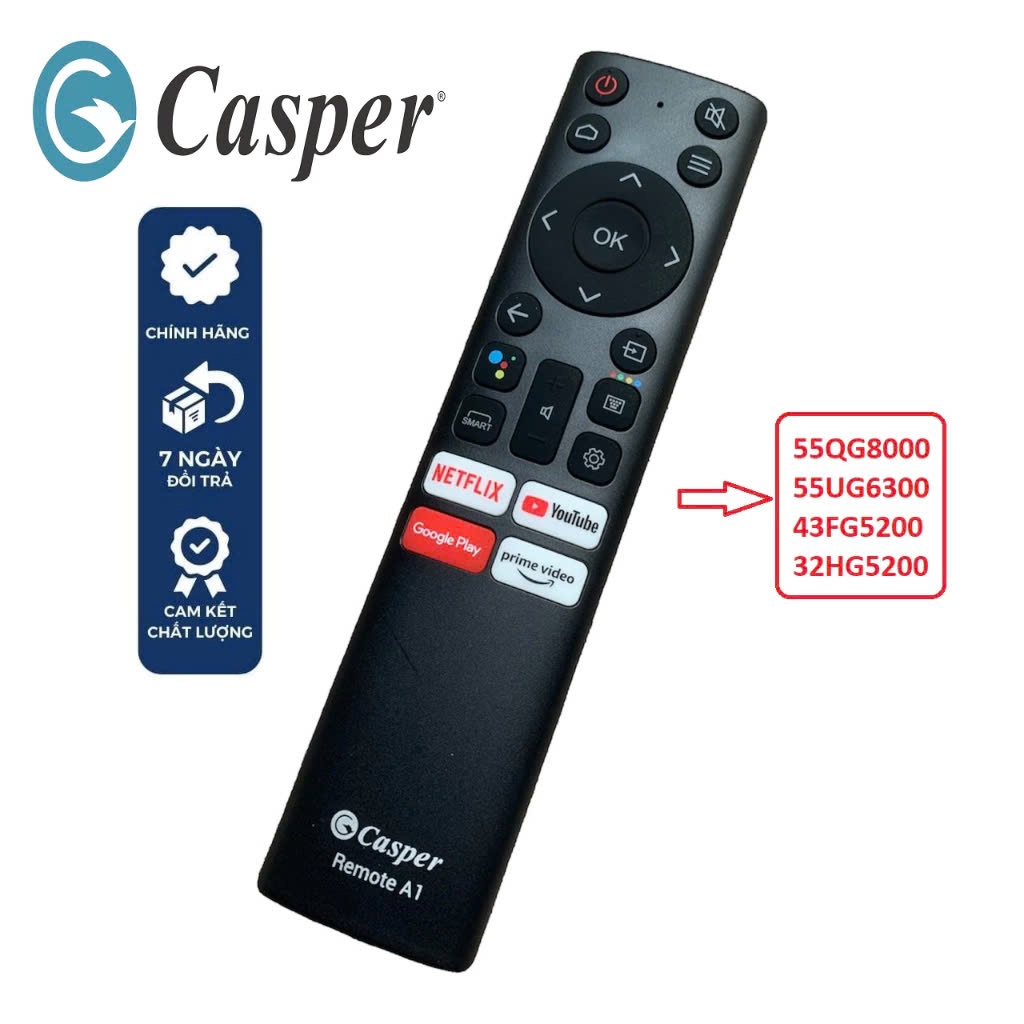Remote điều khiển tivi Casper A1, Điều Khiển TV Casper Internet Có ...