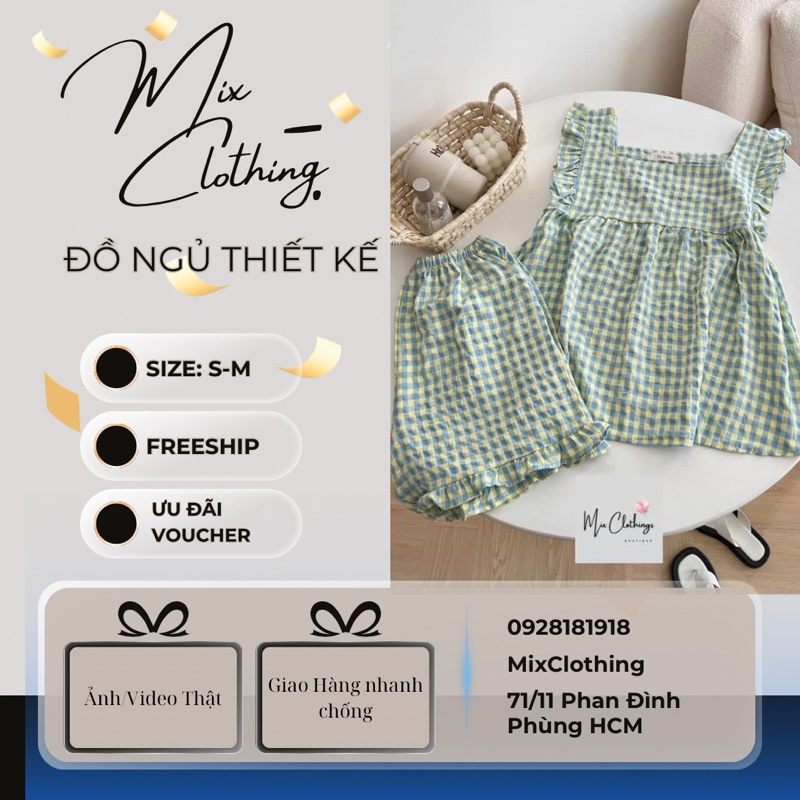 BỘ ĐỒ NGỦ, SET PIJAMA MẶC NHÀ #Đùi #CARO CUTE FORM RỘNG | Shopee Việt Nam