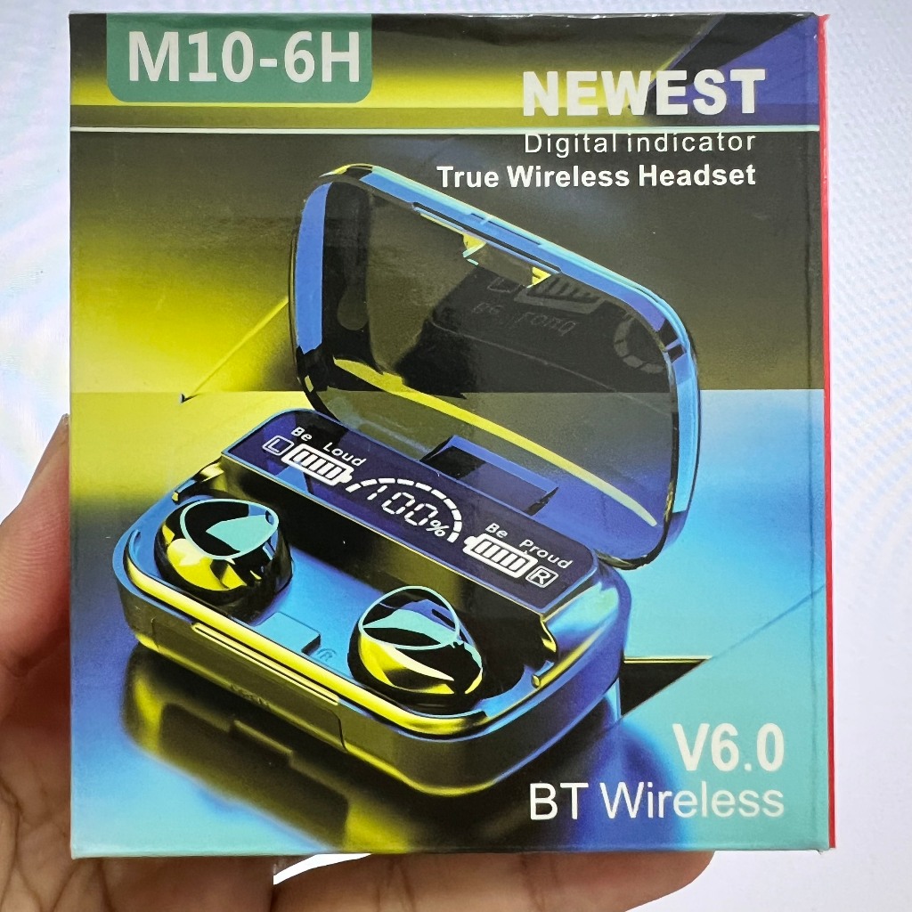 Tai nghe không dây bluetooth V6.0 M10 pin trâu 6H bản mới có cáp sạc núm phụ thay thế. BH 12 ...