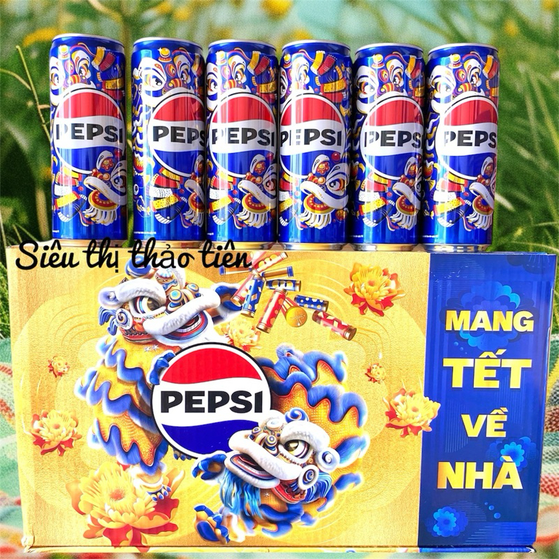 Thùng 24Lon Nước Ngọt Có Gaz Pepsi Lon 350ml (Mẫu tết) | Shopee Việt Nam