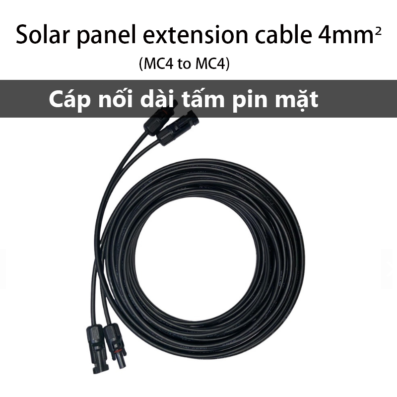 Solar panel extension cable 4mm² Cáp nối dài tấm pin mặt trời Solar PV ...
