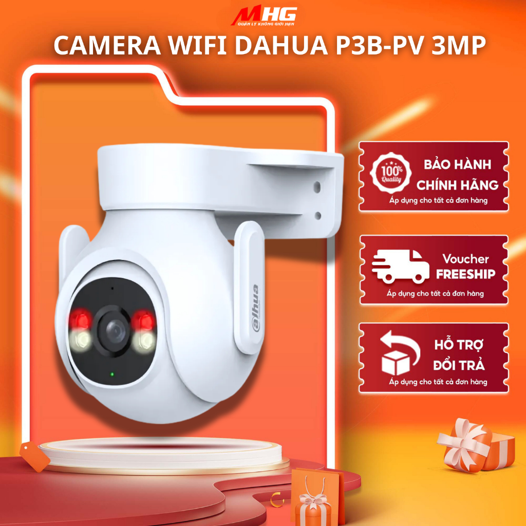 Camera wifi Dahua DH-P3B-PV 3MP Smart Checking Xoay 360 Độ | Bảo Hành ...