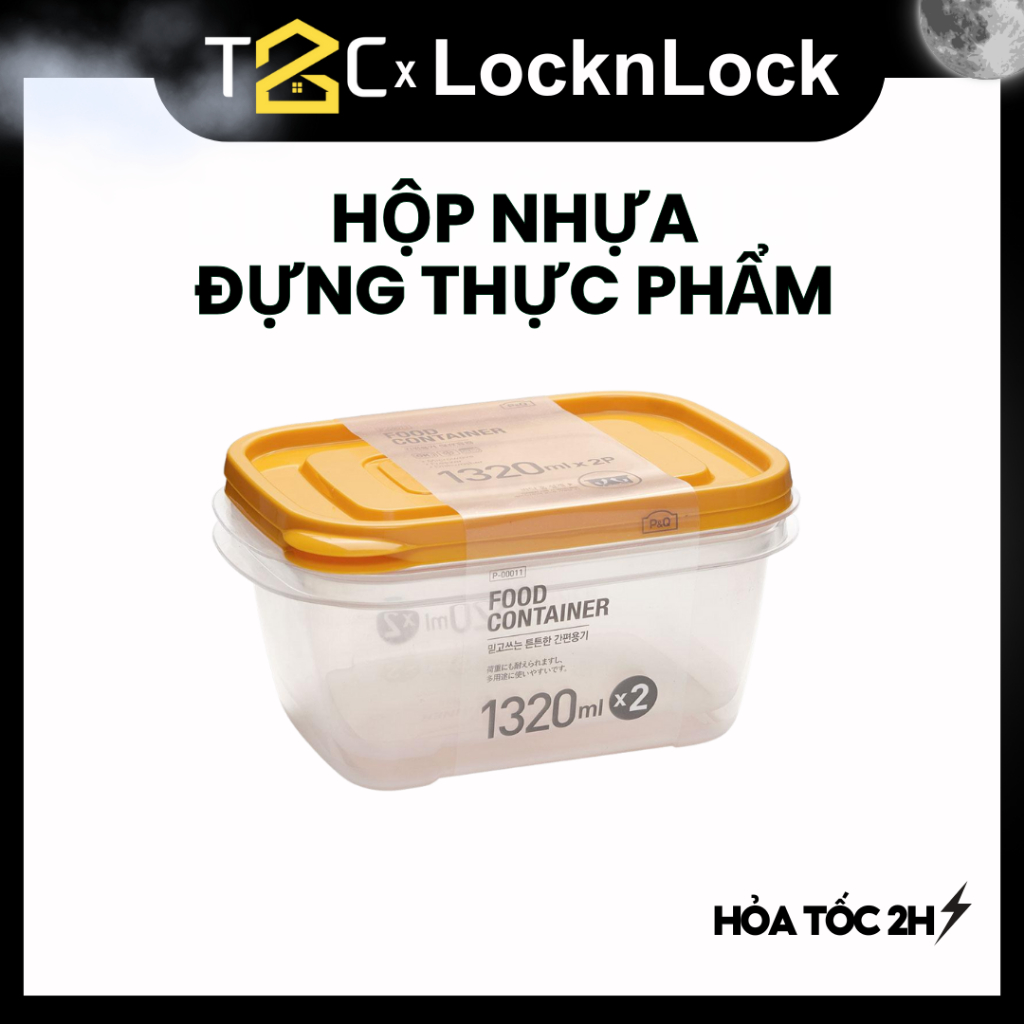 Hộp Đựng Thực Phẩm LocknLock Hộp Nhựa Có Nắp 1320ML Đựng Thức Ăn 2P Cao Cấp Màu Vàng P-00011Y ...
