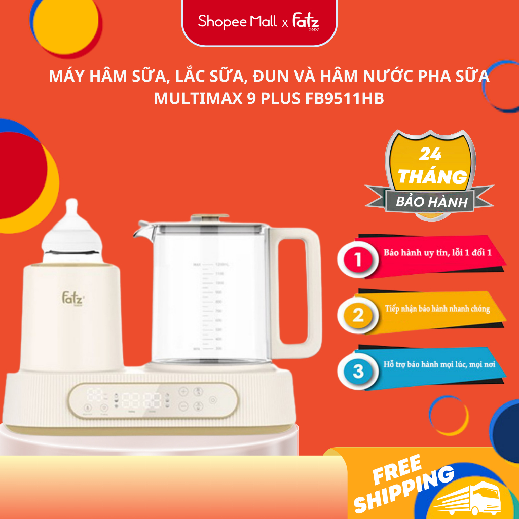 Máy hâm sữa, lắc sữa, đun và hâm nước pha sữa Fatz baby Multimax 9 Plus ...