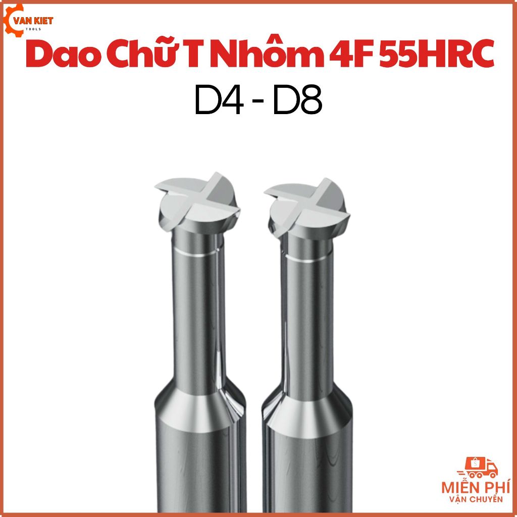Từ D4 - D8 Dao Phay Rãnh Chữ T Nhôm 4F 55HRC | Shopee Việt Nam