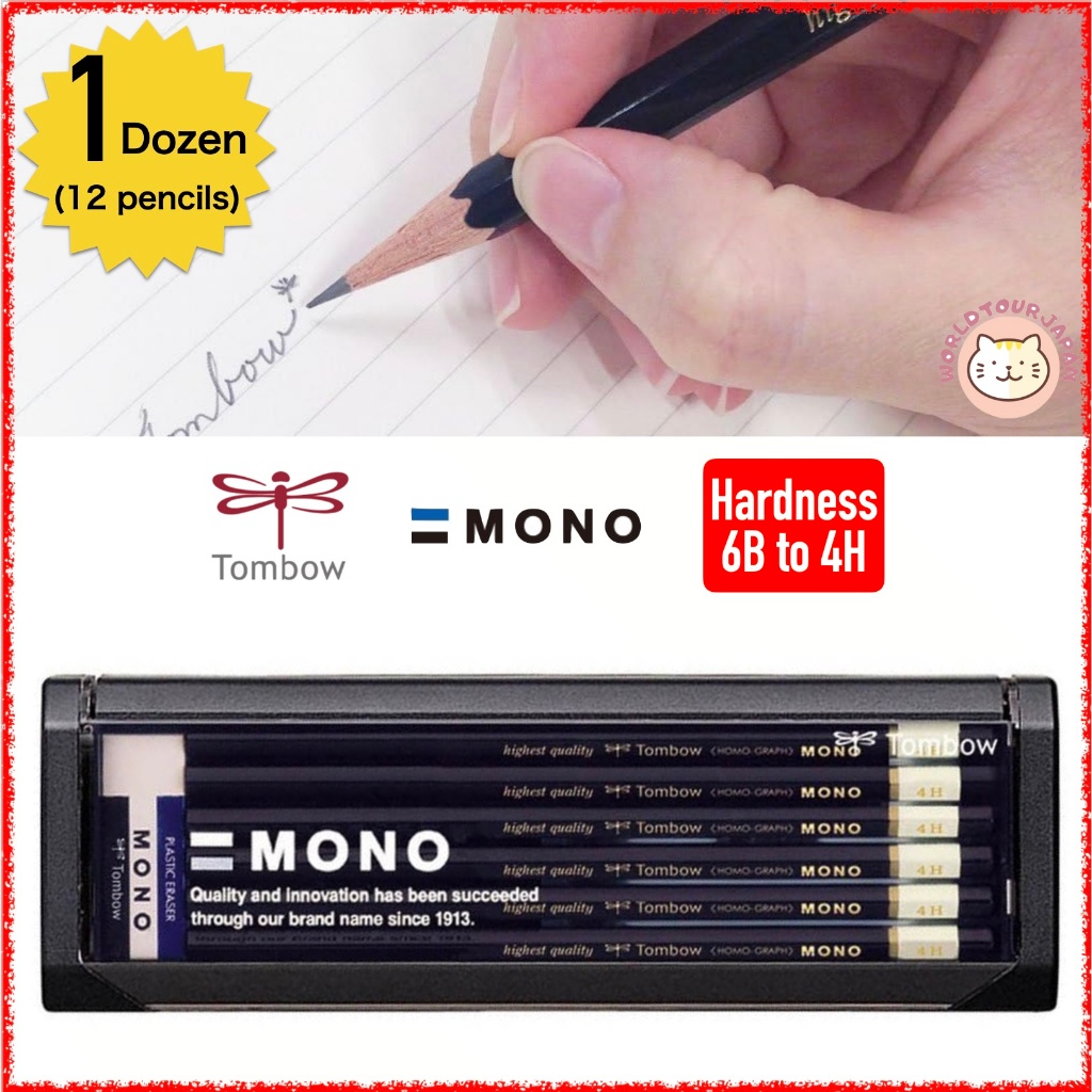 TOMBOW PENCIL / High-Class Pencils MONO / 1 dozen (12 Pencils) with 1 ...