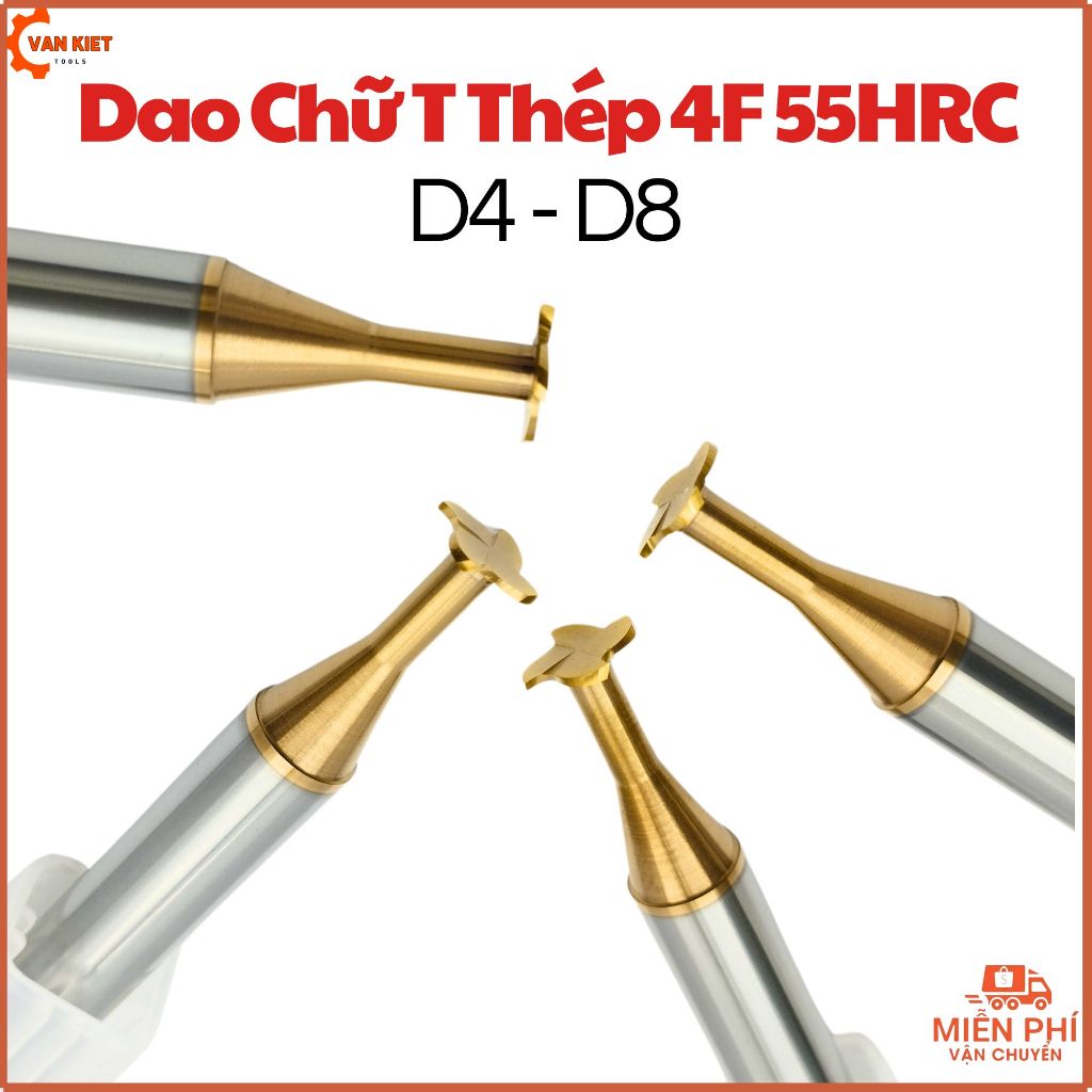 Từ D4 - D8 Dao Phay Rãnh Chữ T Thép 4F 55HRC | Shopee Việt Nam