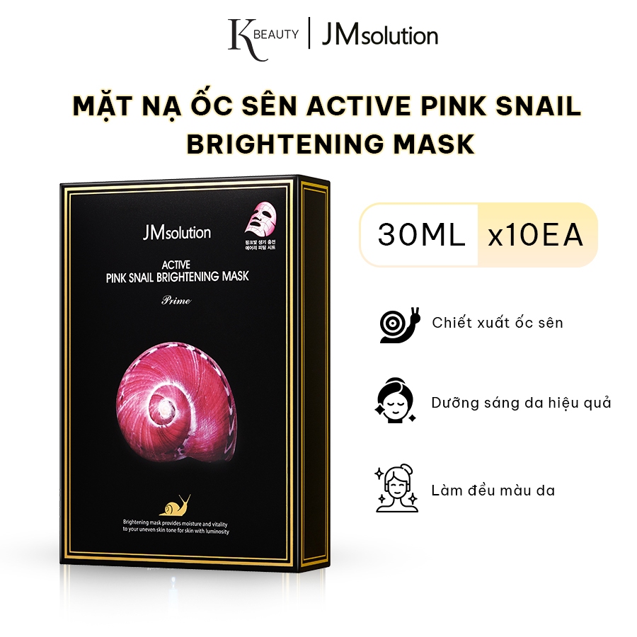 Mặt Nạ Ốc Sên Hồng Dưỡng Trắng JMsolution Active Pink Snail Brightening Mask Prime 30ml _ K ...