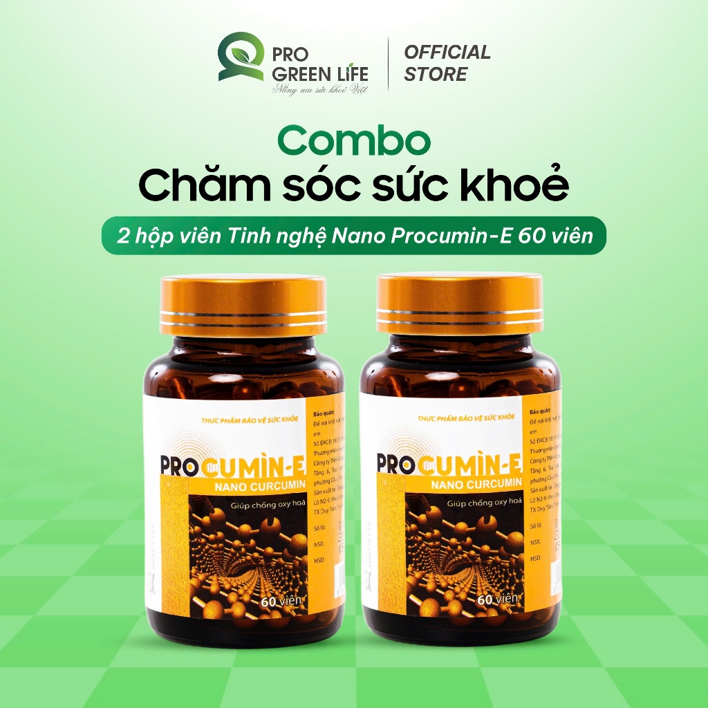 Combo 2 hộp viên tinh nghệ Nano Procumin-E 60v hỗ trợ người bệnh dạ dày ...