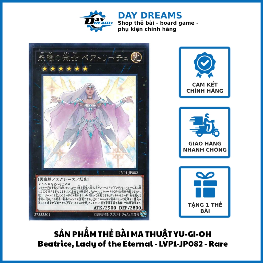 THẺ BÀI YUGIOH CHÍNH HÃNG: Beatrice, Lady of the Eternal - LVP1-JP082 - Rare | Shopee Việt Nam
